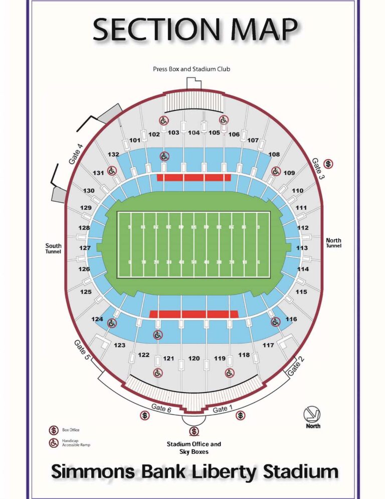 SBLS Section Map – Simmons Bank Liberty Stadium