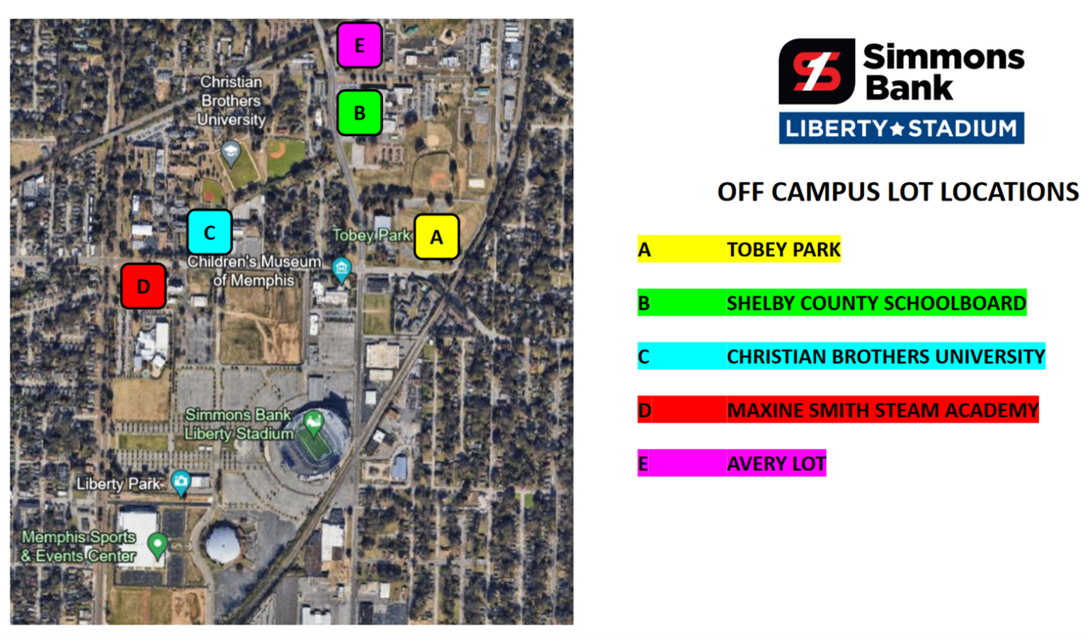 Parking Info – Simmons Bank Liberty Stadium